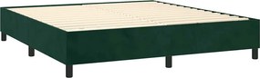 Box spring postel s matrací tmavě zelená 160x200 cm samet 3138094