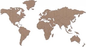 Magnetická mapa světa Geo Matrix Hnědá HDF / 216 x 108 cm