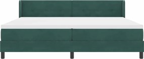 Postel s boxspringem s čelo Tmavě zelená 200 x 200 cm samet 3341489