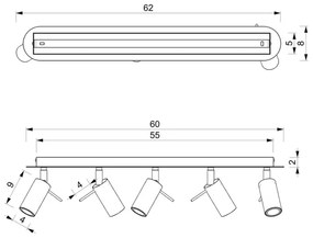 Bodové svítidlo PRESTON 5xGU10/MR11/40W/230V bílá/chrom