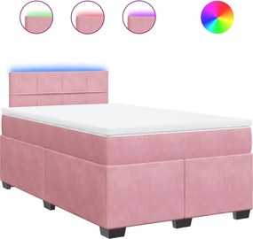 Box spring postel s matrací růžová 120 x 200 cm samet 3288587