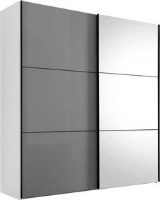 XXXLutz SKŘÍŇ S POSOUVACÍMI DVEŘMI, bílá, světle šedá, 200/222/68 cm Moderano - Šatní skříně - 000531006089