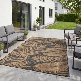 Černý/hnědý vnitřní a venkovní koberec 120x170 cm Mira 1451 – Ayyildiz Carpets