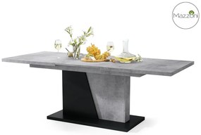 Jídelní rozkládací stůl NOBLE NOIR 160x90 cm beton/černá