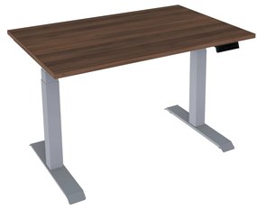 NOBL Dynamic + Elektr. nastavitelný polohovací stůl 120x80 s pamětí Dynamic + Dekor stolové desky: ořech, Barva podnože: šedá