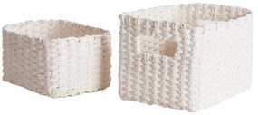 Set pletených košíků Compactor Lisou, 2 ks, bílá