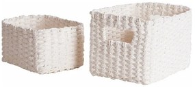 Set pletených košíků Compactor Lisou, 2 ks, bílá