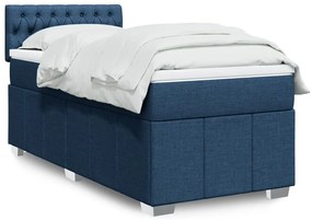 Box spring postel s matrací modrá 90x200 cm textil 3289264