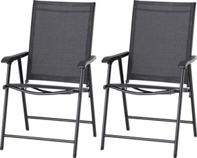 Sada skládacích křesel Outsunny s opěrkami 2 kusy | Aosom
