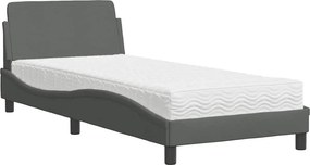 Postel s matrací Dover tmavě šedá 90 x 200 cm textil 3208325