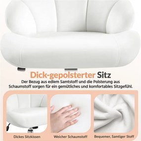 Kancelářská židle Yaheetech – bílá, 60 cm (šířka) × 60 cm (hloubka) × 76,5 cm – 86 cm (266901824875)
