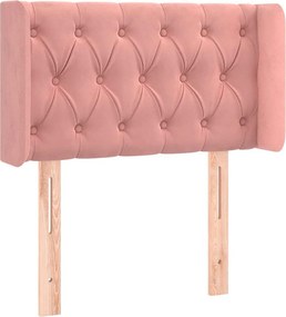 Čelo postele s LED růžové 83 x 16 x 78/88 cm samet 3123607