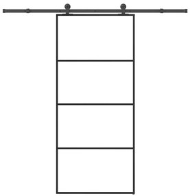Posuvné dveře s kováním 90x205 cm ESG sklo a hliník