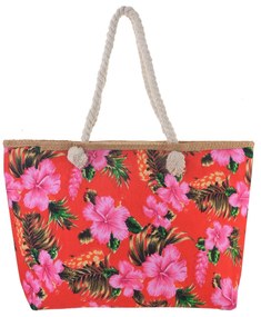 Červená nákupní/plážová taška Hawai - 55*33*13 cm