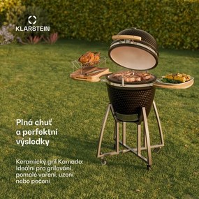 Klarstein Kingsize, kamado gril, keramický, 21", uzení, pomalé pečení, nerezavějící ocel