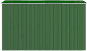 Zahradní kůlna zelená 192x357x223 cm pozinkovaná ocel 3147429