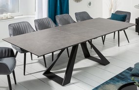 Moebel Living Šedý keramický rozkládací jídelní stůl Marbre 180-230 x 90 cm