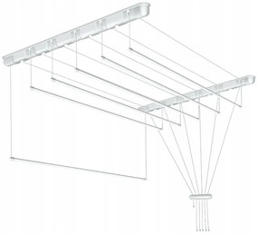 Erga, stropní věšák na sušení prádla 5x130 cm, bílé, ERG-SEP-10SUSSUF5PP13