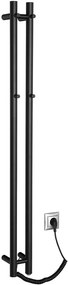 Sapho Sapho, PAPINADO elektrický sušák ručníků, 109x1200mm, 40W, černá mat, ER340