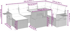 8dílná zahradní sedací souprava s poduškami béžová polyratan 3275719