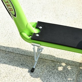 HOMCOM Koloběžka pro děti od 5 let - 2 nafukovací gumová kola, nastavitelná řídítka, brzdy, protiskluzový pedál 117x52x80-85 cm Zelená