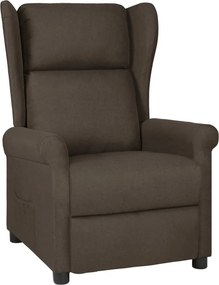 Polohovací křeslo tmavě hnědé textil 340954