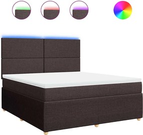 Box spring postel s matrací tmavě hnědá 180x200 cm textil 3294431