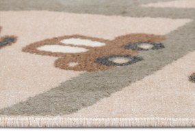 Hanse Home, Dětský koberec Adventures 105972 Cream Brown Grey, 120x170, béžová, dětský pokoj