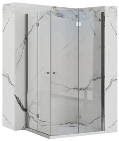 Rea Fold N2 sprchový kout se skládacími dveřmi 110(dveře) x 110(dveře), 6mm čiré sklo, chromový profil, KPL-07460