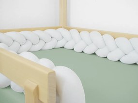 Benlemi Bavlněný mantinel pletený do copu ze 3 pramenů Zvolte barvu: Bílá, Zvolte rozměr: 250 cm (2,5 metru)
