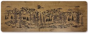 Li-Go "Chata v horách" světelný obraz 230V 120x40cm provedení povrchu: dub světlý