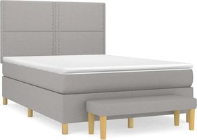 Box spring postel s matrací světle šedá 140 x 200 cm textil 3137077