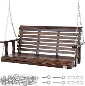 Dřevěná houpačka na verandu 1,4 m, houpačka na terasu na nádvoří a zahradu