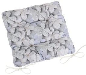 Bellatex Sedák DITA prošívaný 40x40 cm šedý květ
