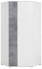 Meblar Rohová Šatní skříň Sigma SI2 Barva: bílý lux + beton