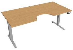 Hobis Motion Elektr. nastavitelný stůl 180x90 s pamětí - HOBIS ERGO MOTION MSE 2M 1800 Dekor stolové desky: buk, Barva kovové podnože: stříbrná