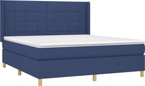 Box spring postel s matrací modrá 160x200 cm textil 3132007
