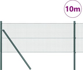 Zemní upevnění svařované drátěné ploty 10 x 0,5 m Zelená 3351679