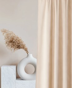 Room99 Hotový závěs na kroužcích CHARMY Jednobarevný Velurový Zatemňovací Barva: Krémová/Stříbrná, Velikost: 140 x 260 cm