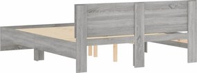 vidaXL Rám postele s čelem 140 x 190 cm Kompozitní dřevo [3207497] Barva: Betonová šedá