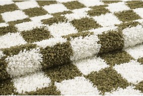Tmavě zelený/krémový koberec 80x150 cm Grida – ESTE