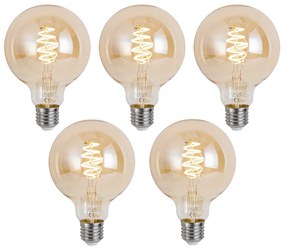 Sada 5 chytrých stmívatelných LED žárovek E27 G95 Amber 4,9W 320 lm 2500K Zigbee