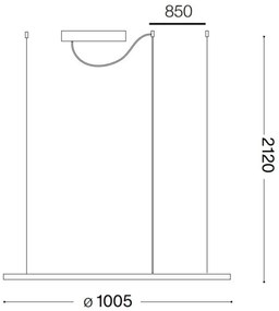 Ideal Lux - LED Lustr na lanku HULAHOOP LED/46W/230V 3000K pr. 100 cm bílá