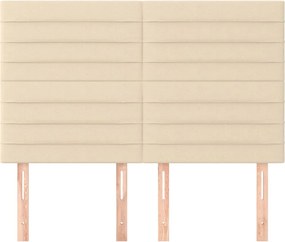 Čelo postele krémové 144x5x118/128 cm látkové 3116475