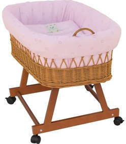 Scarlett Proutěný košík na miminko Méďa Růžová