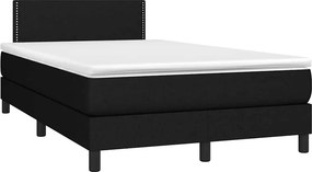 Box spring postel s matrací a LED černá 120x190 cm textil 3270034