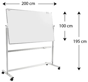 Mobilní tabule 200 x 100 cm ALLboards CLASSIC TOS1020FU
