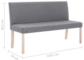 vidaXL Marketos Lavice 139,5 cm světle šedá polyester