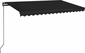 Ručně zatahovací markýza s LED světlem 450 x 350 cm antracitová 3069204