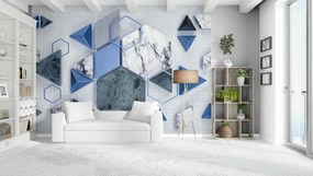 Malvis ® Tapeta 3D modrá struktura Vel. (šířka x výška): 432 x 290 cm